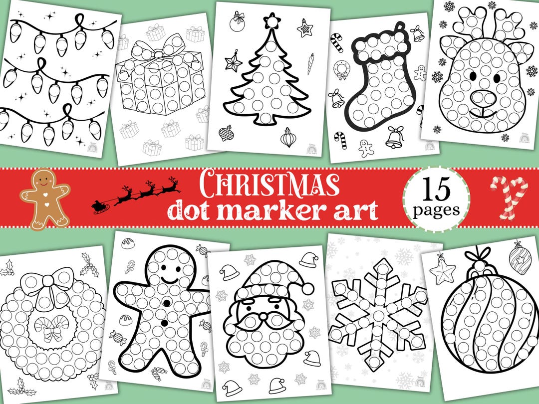 Christmas Dot Marker Printable Pack Holiday Do A Dot Holiday Pages ...
