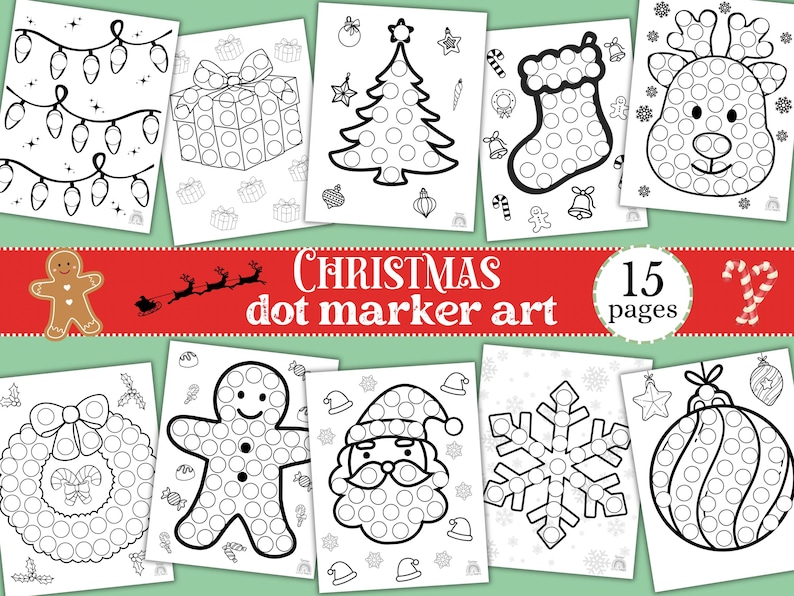 Christmas Dot Marker Printable Pack Holiday Do A Dot Holiday Pages ...