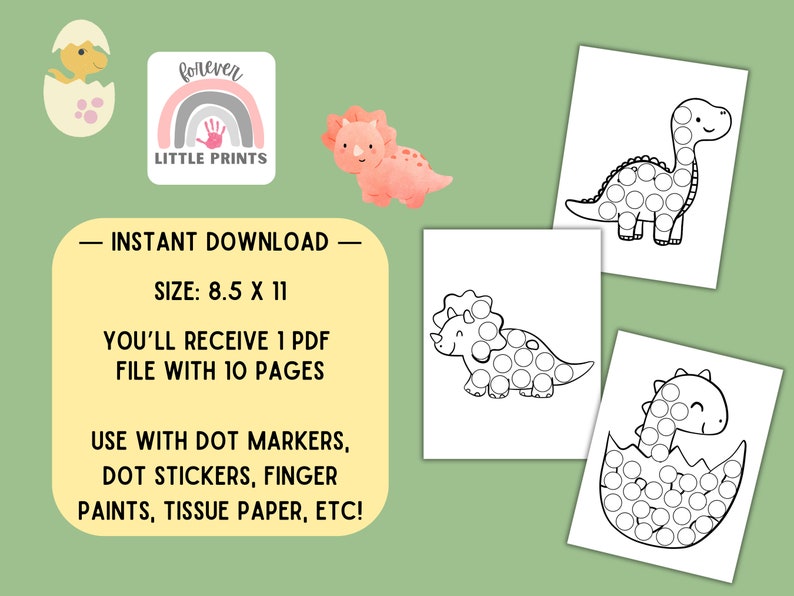 Dinosaur Dot Marker Activity Pages, Do A Dot Marker Coloring Sheets ...