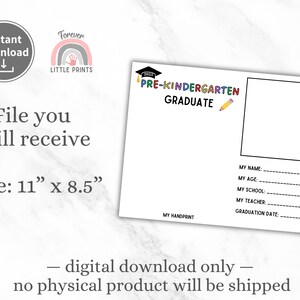 Pre-kindergarten Graduation Keepsake, Last Day of Prek Handprint, Pre-k ...