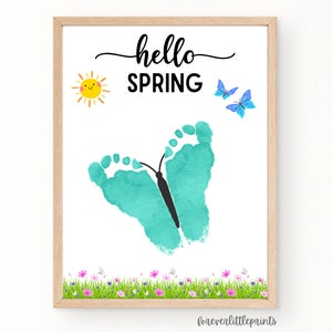 Spring Butterfly Handprint Art for Toddler Infant Kids, April May Craft ...