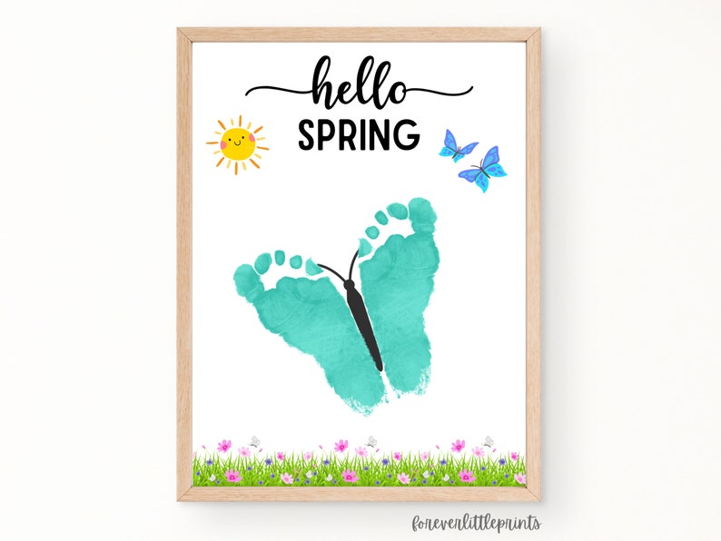 Spring Butterfly Handprint Art for Toddler Infant Kids, April May Craft ...