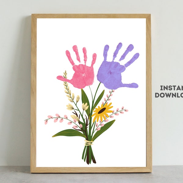 Mothers Day Handprint Art - Etsy