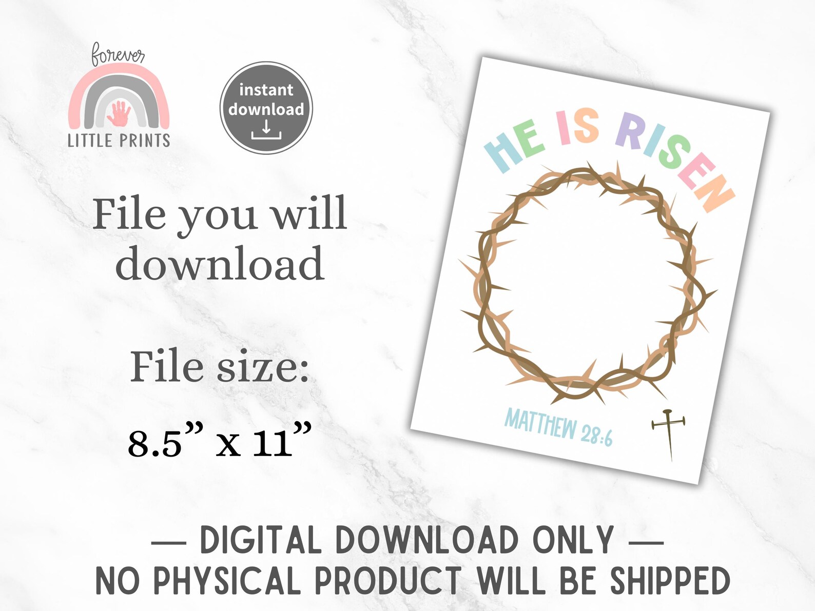 He is Risen Easter Handprint Art for Kids Infant Toddler Baby, Sunday ...