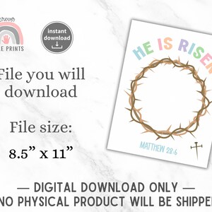 He is Risen Easter Handprint Art for Kids Infant Toddler Baby, Sunday ...