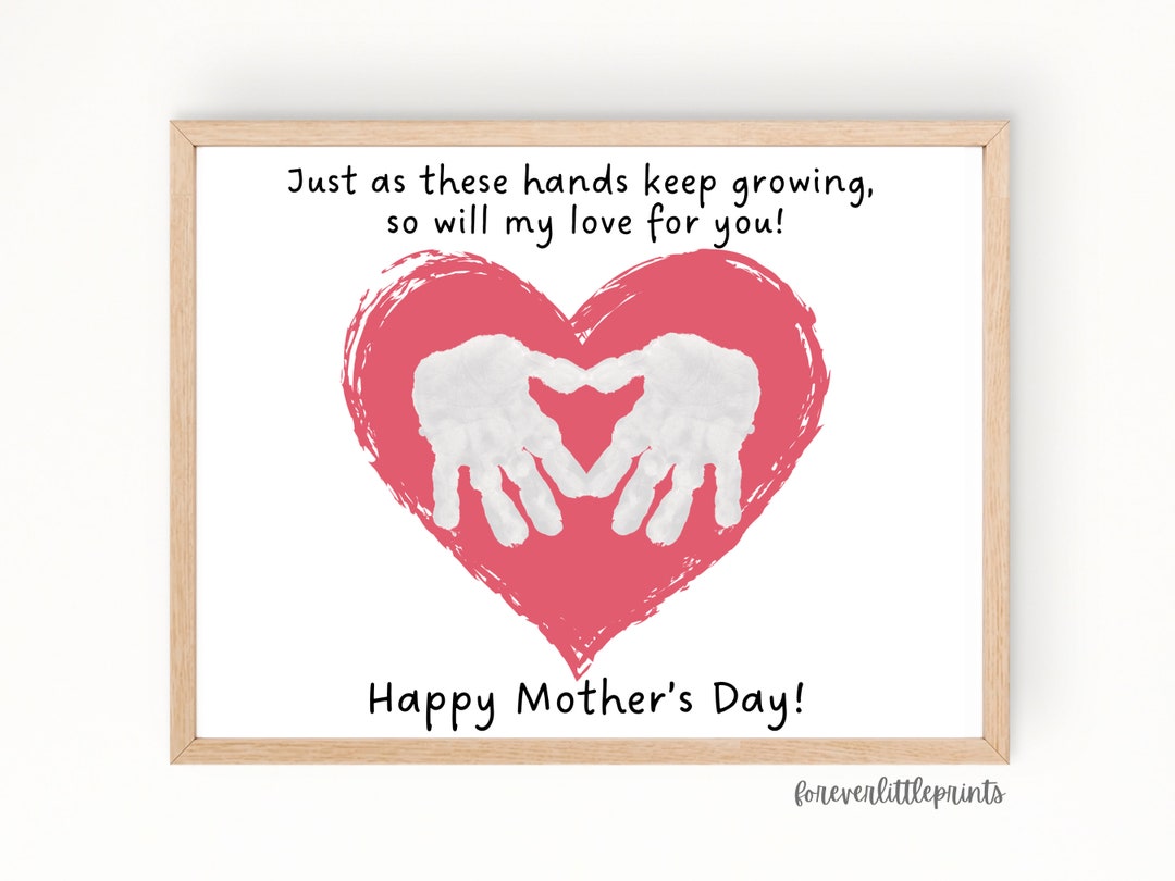Mother’s Day Handprint, Mom Handprint Art Craft Sign, Gift for Mom From ...