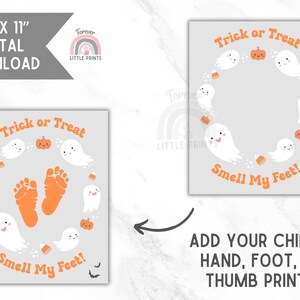 Halloween Footprint Art, Trick or Treat Smell My Feet Handprint Craft ...