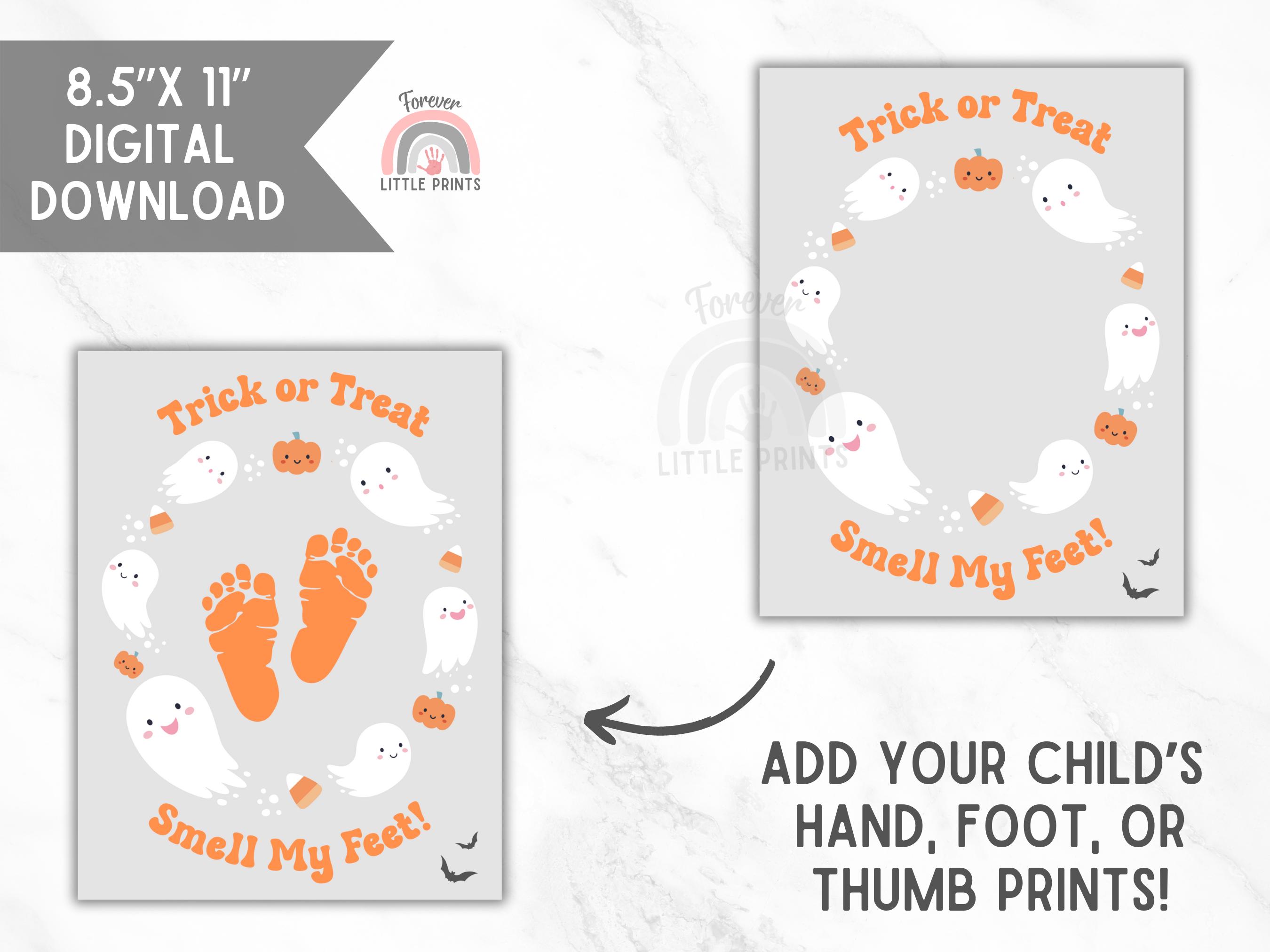 Halloween Footprint Art, Trick or Treat Smell My Feet Handprint Craft ...