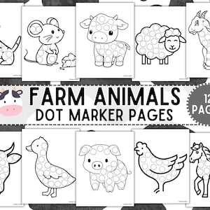 Farm Animal Dot Marker Activity Pages, Do A Dot Marker Coloring Sheets ...