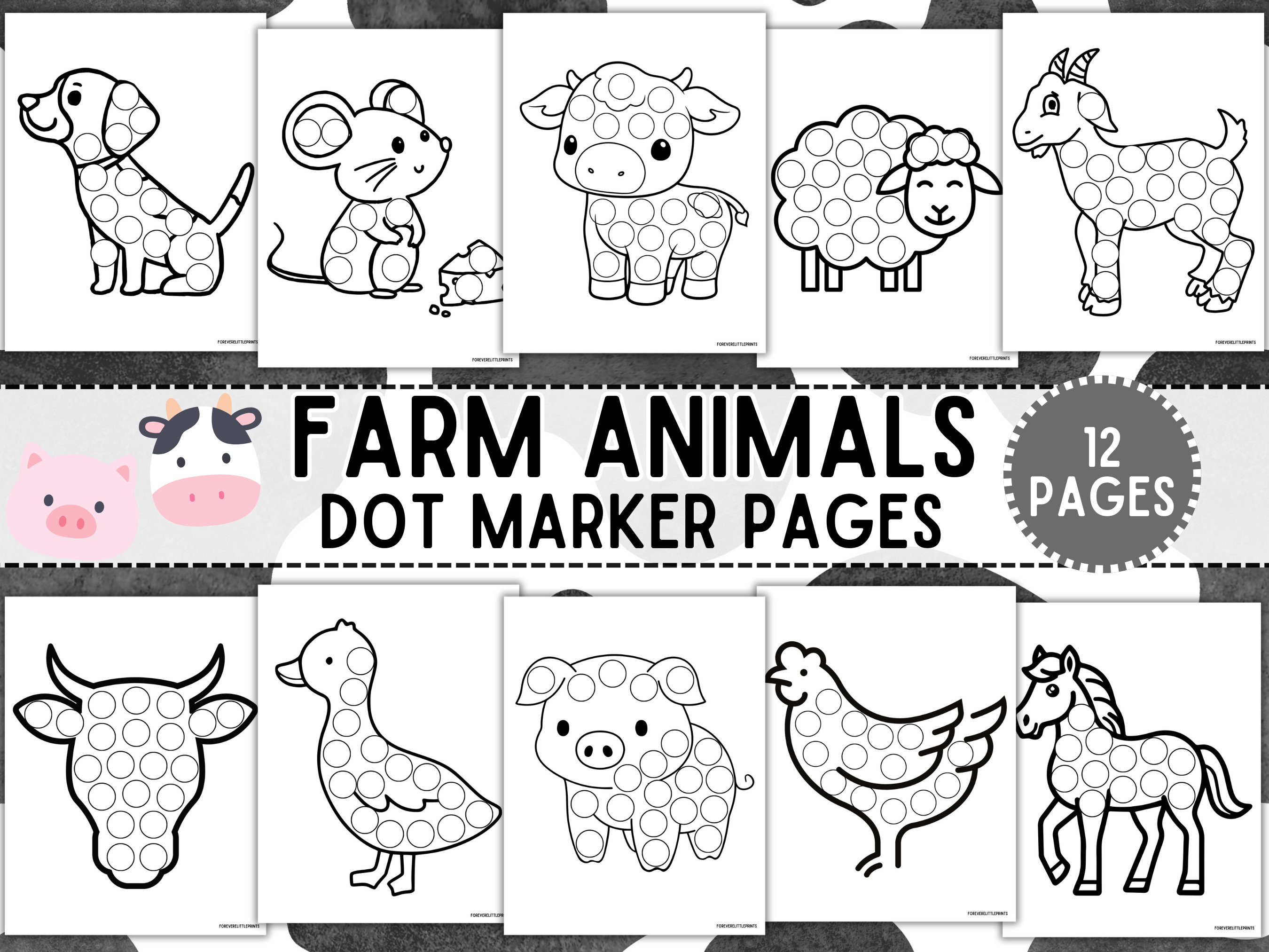Farm Animal Dot Marker Activity Pages, Do A Dot Marker Coloring Sheets ...