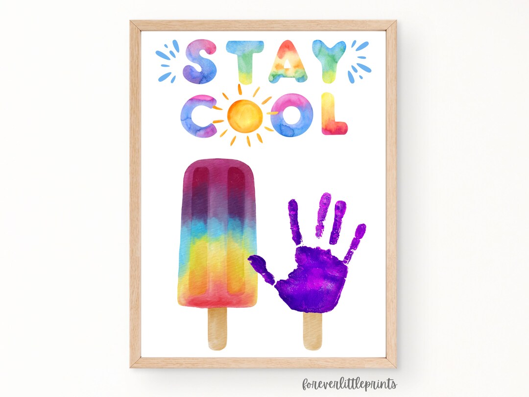 Summer Handprint Art for Kids Toddler Infant, Popsicle Footprint Craft ...