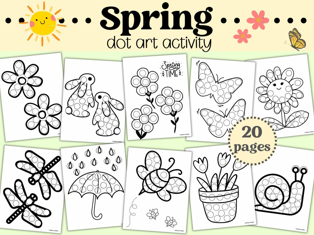 Spring Dot Marker Worksheet, Do A Dot Marker Coloring Preschool and ...