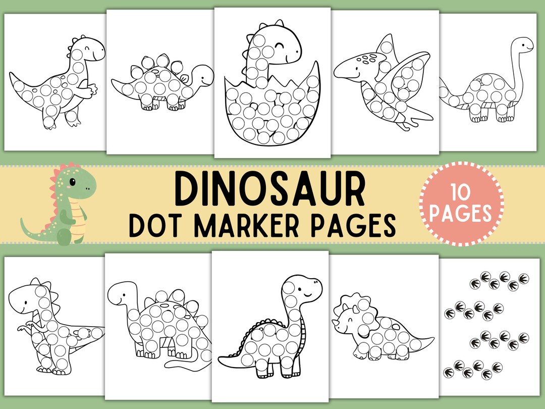 Dinosaur Dot Marker Activity Pages, Do A Dot Marker Coloring Sheets ...