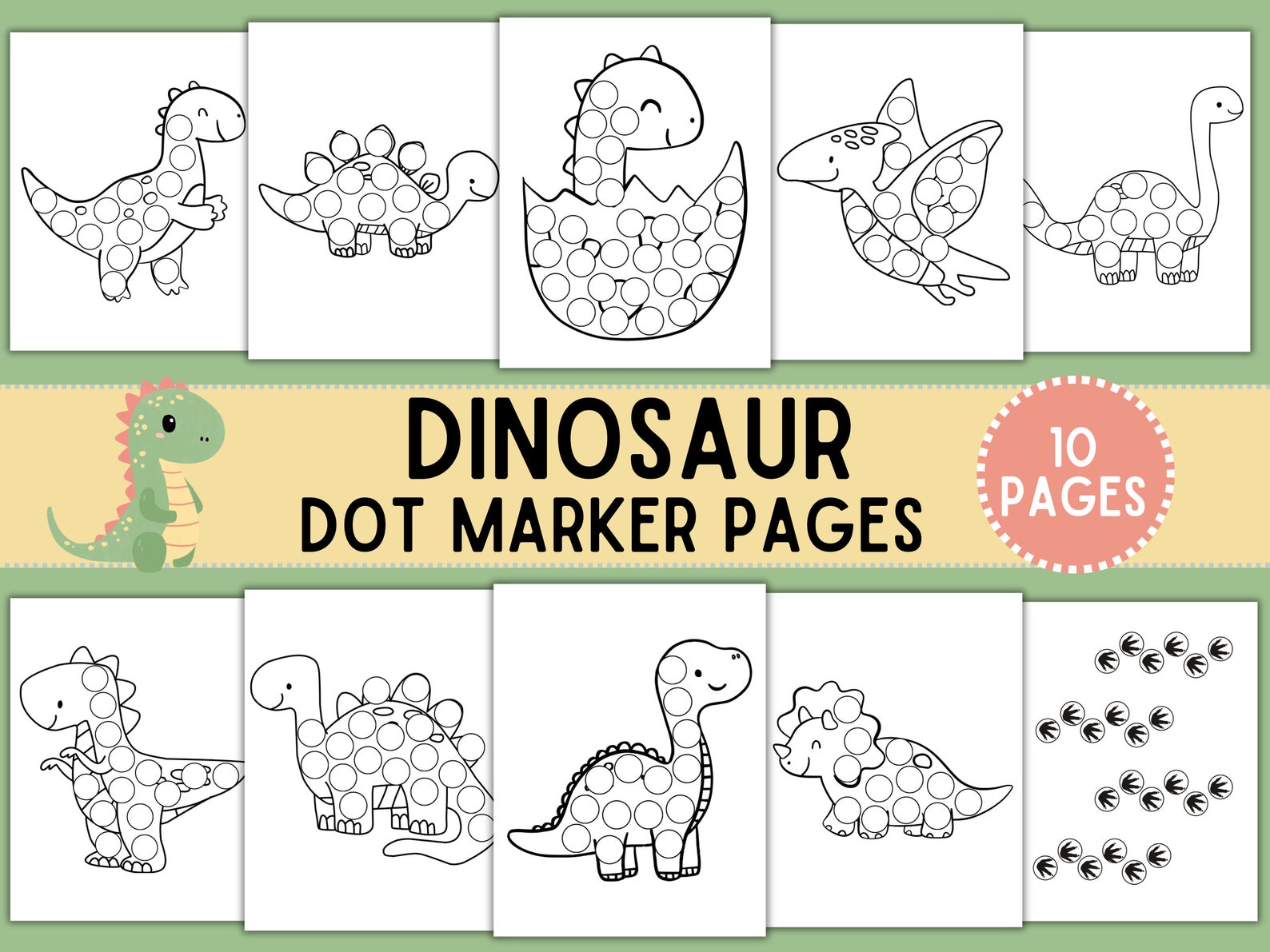 Dinosaur Dot Marker Activity Pages, Do A Dot Marker Coloring Sheets ...