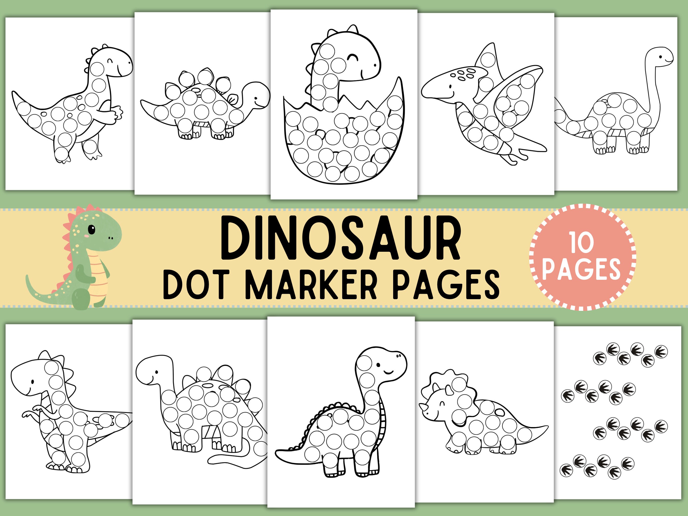 Dinosaur Dot Marker Activity Pages, Do A Dot Marker Coloring Sheets ...