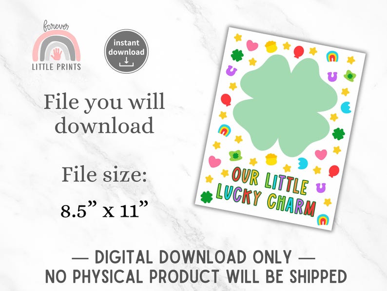 St Patrick’s Day Handprint Art for Kids Toddlers Baby, Little Lucky ...
