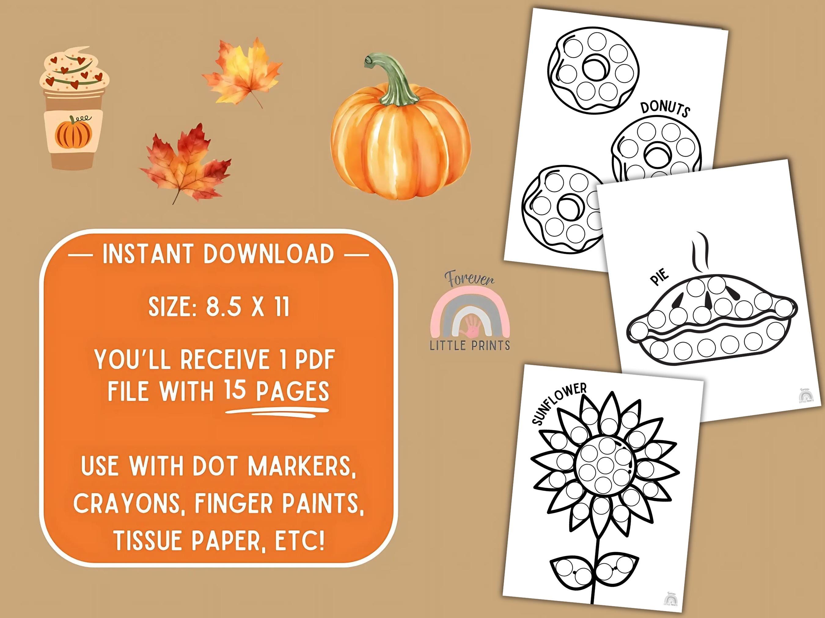 Fall Dot Marker Printable Pack, Fun Preschool Daycare Activity Pages ...