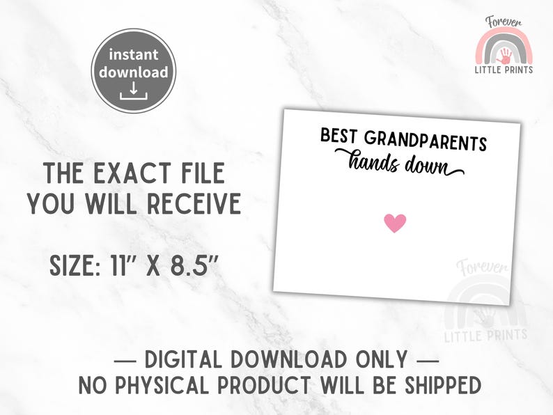 Grandparents Gift Handprint Art From Kids Toddler Infant, Grandparent’s ...