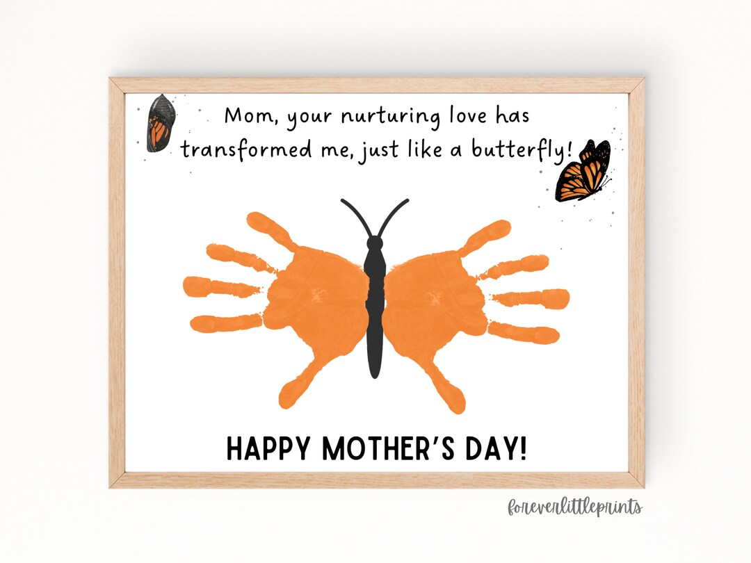 Mother’s Day Handprint, Mom Handprint Art Craft, Gift for Mom From Baby ...