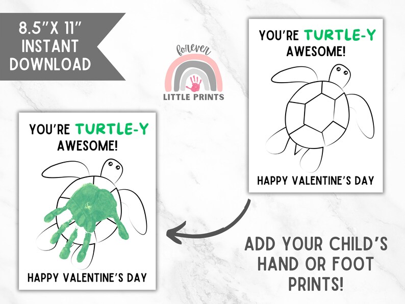 Turtle Handprint Art Craft for Toddlers Baby Kids, Hand Print ...