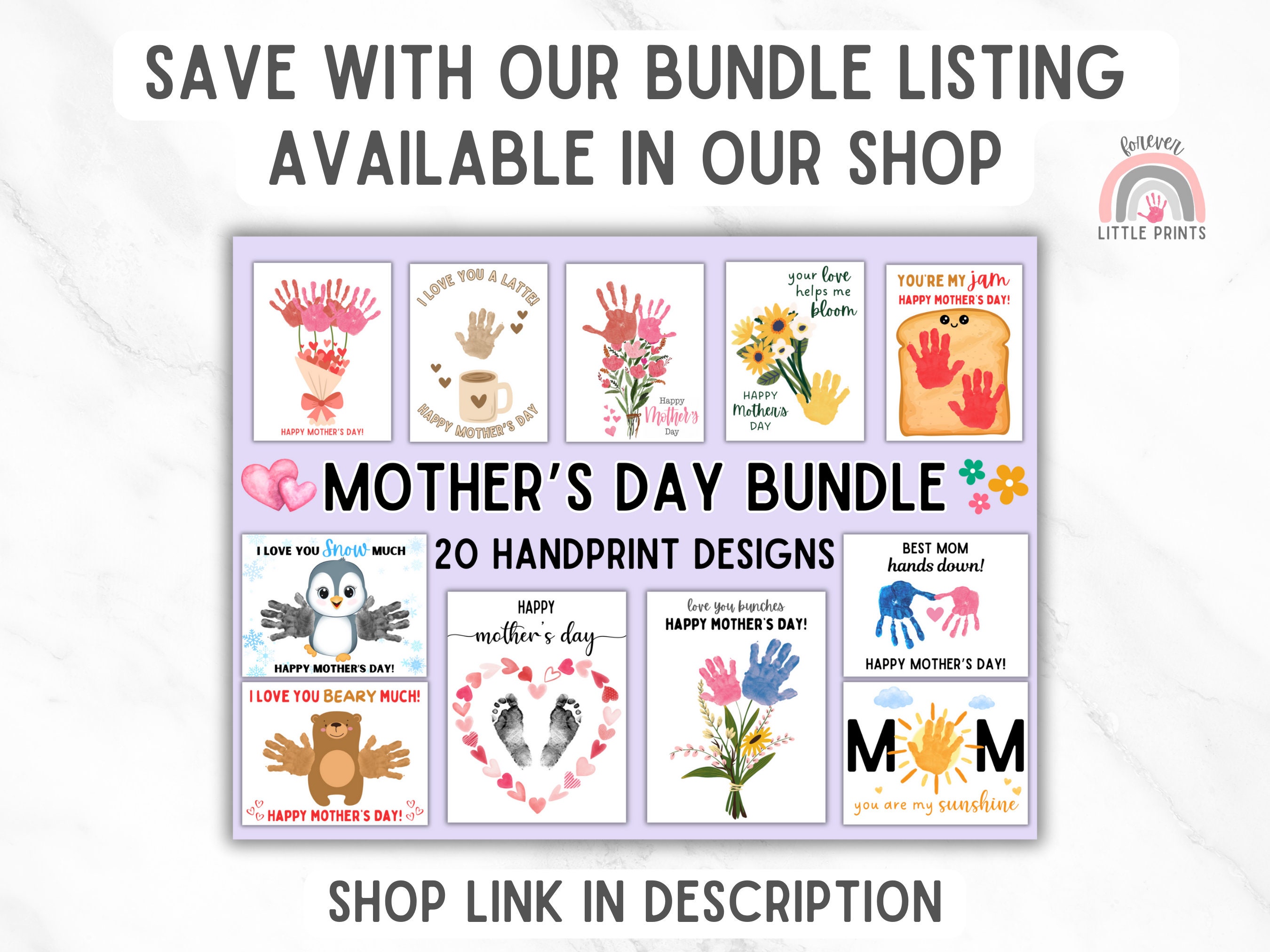 Mothers Day Handprint, Flower Bouquet Handprint Art Craft, First ...