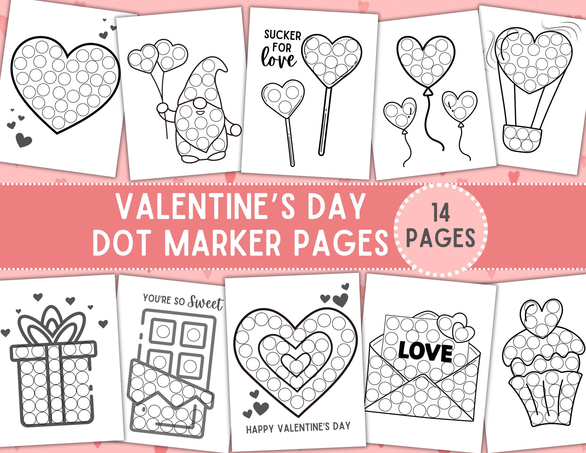 Valentine Dot Marker Pages, Toddler Activity, Do A Dot Marker Printable ...
