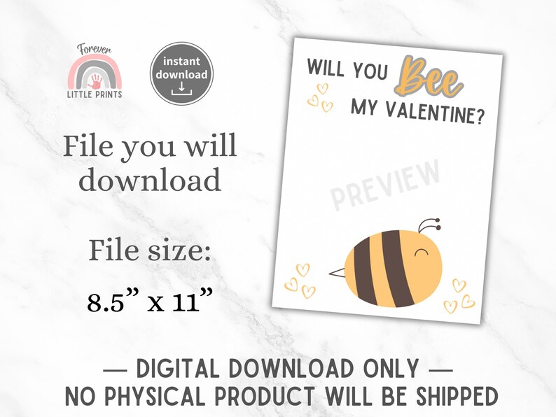Valentine Bee Handprint Art Craft for Toddlers Baby Kids, Valentine’s ...