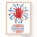 Memorial Day Handprint Art, Red White and Blue Firework Footprint Craft ...