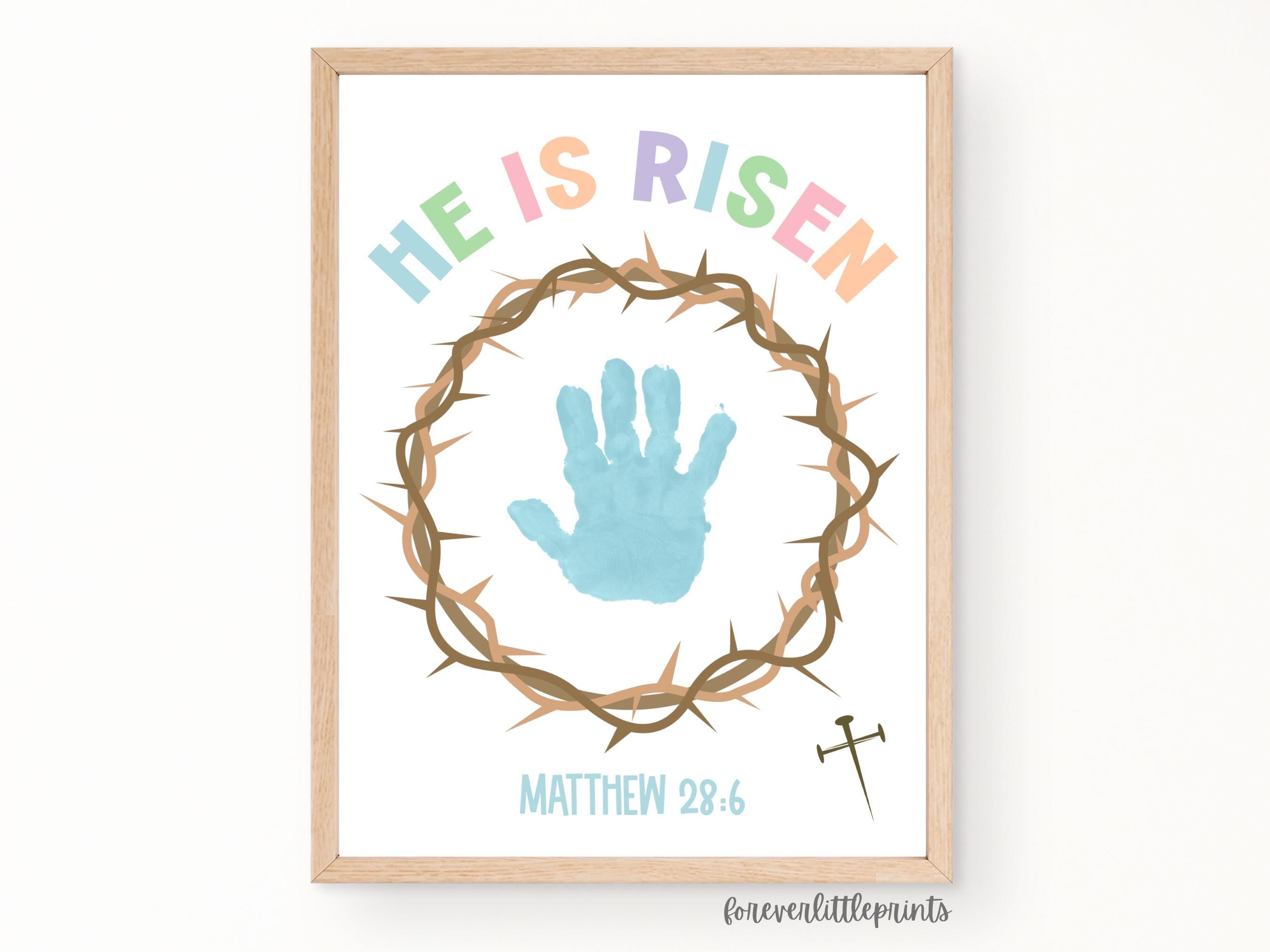 He is Risen Easter Handprint Art for Kids Infant Toddler Baby, Sunday ...
