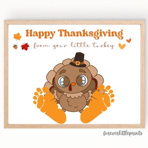 Thanksgiving Turkey Footprint Art Kids Infant Baby, Fall Keepsake ...
