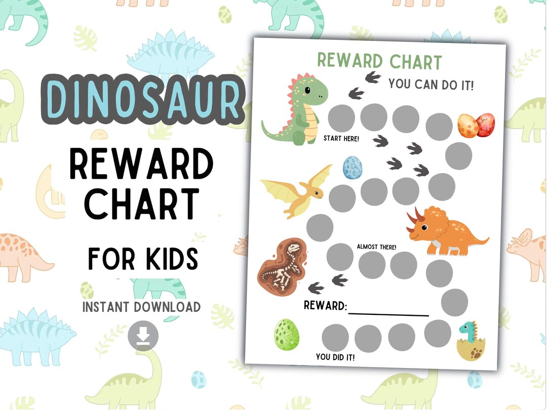 Dinosaur Potty Training Chart, Reward Chart for Kids Toddlers, Kids ...