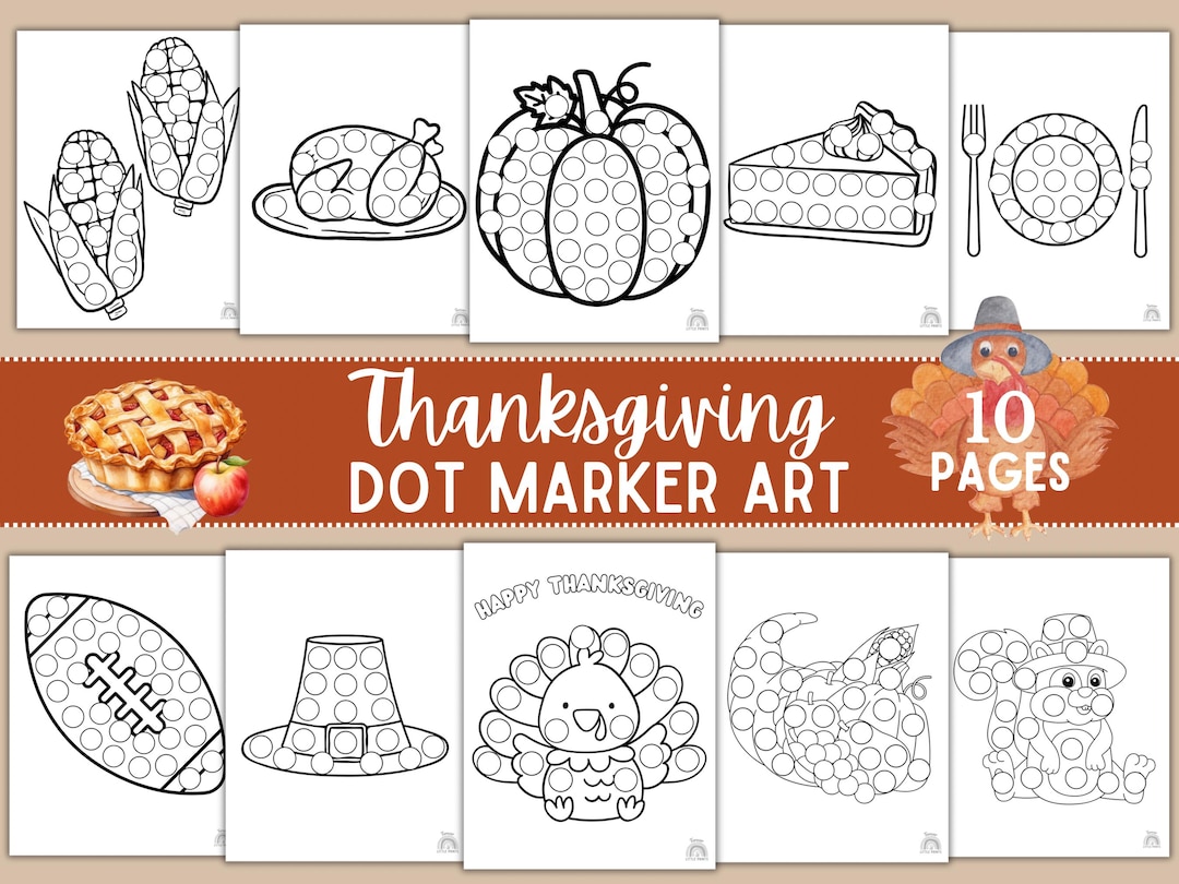 Thanksgiving Dot Art Marker Printable Pack, Fall Preschool Daycare ...
