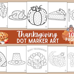 Thanksgiving Dot Art Marker Printable Pack, Fall Preschool Daycare ...