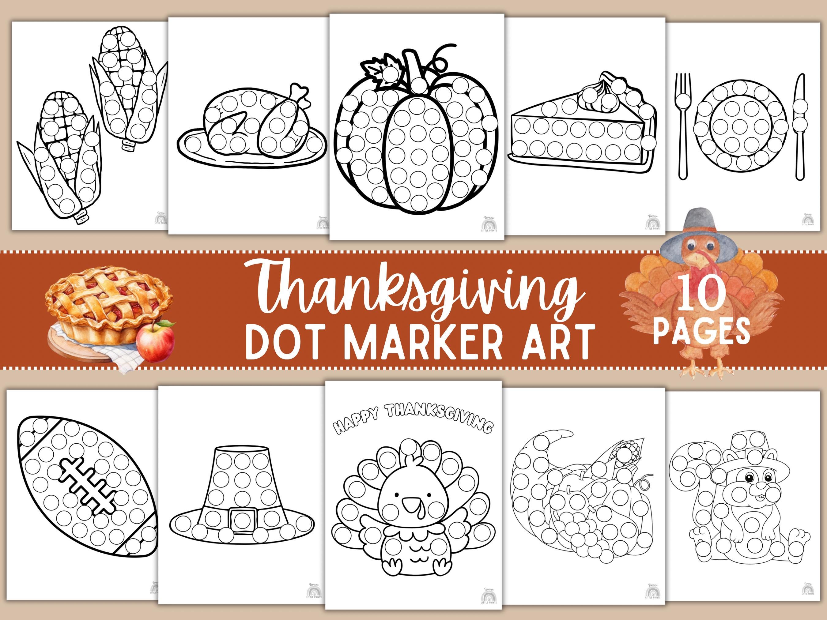 Thanksgiving Dot Art Marker Printable Pack, Fall Preschool Daycare ...