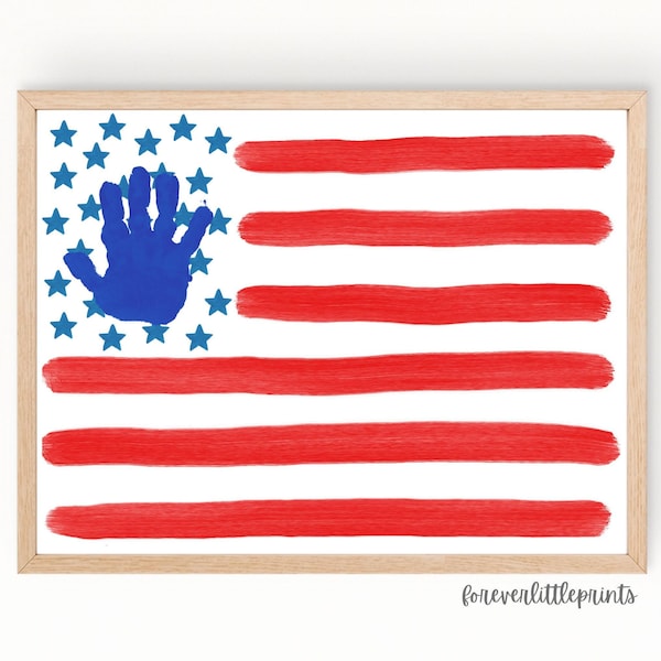 American Flag Handprint Art - Etsy