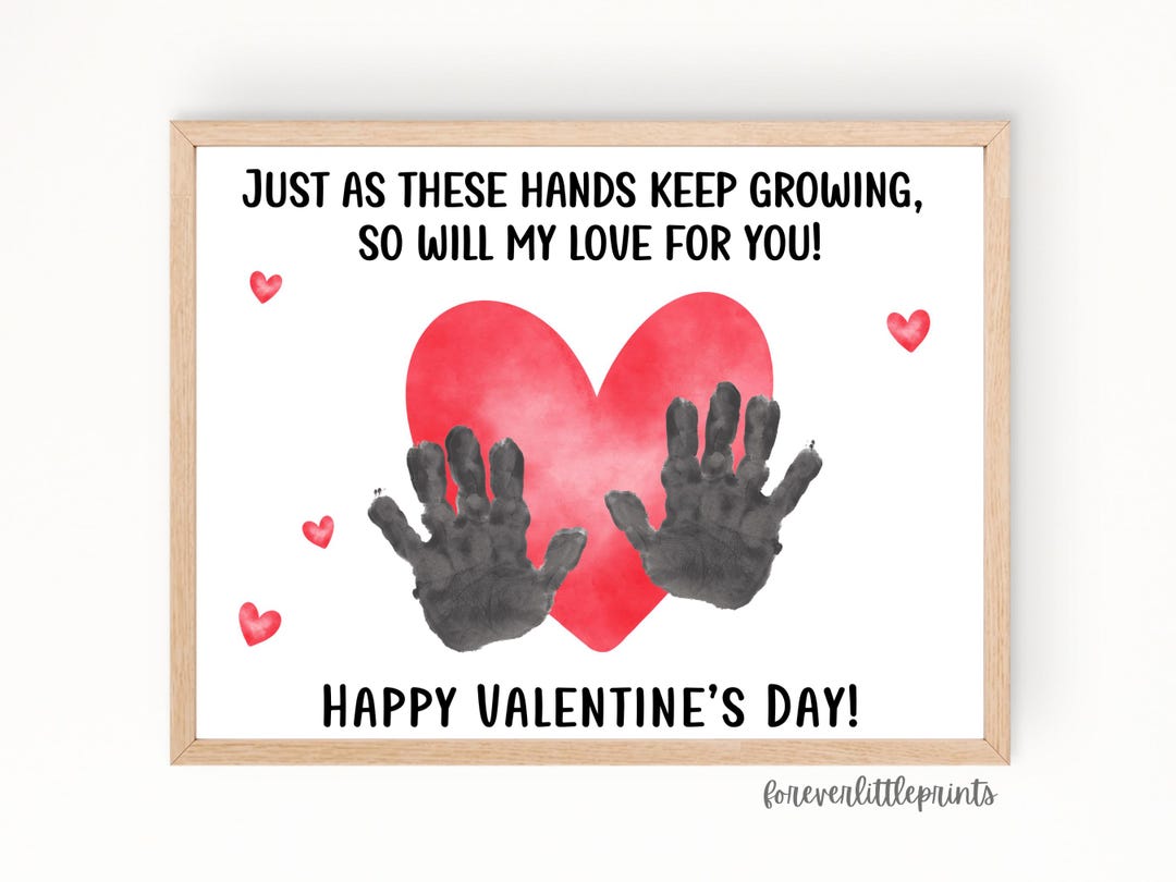 Valentine’s Day Handprint Craft for Toddlers Infant Kids, Gift for Mom ...