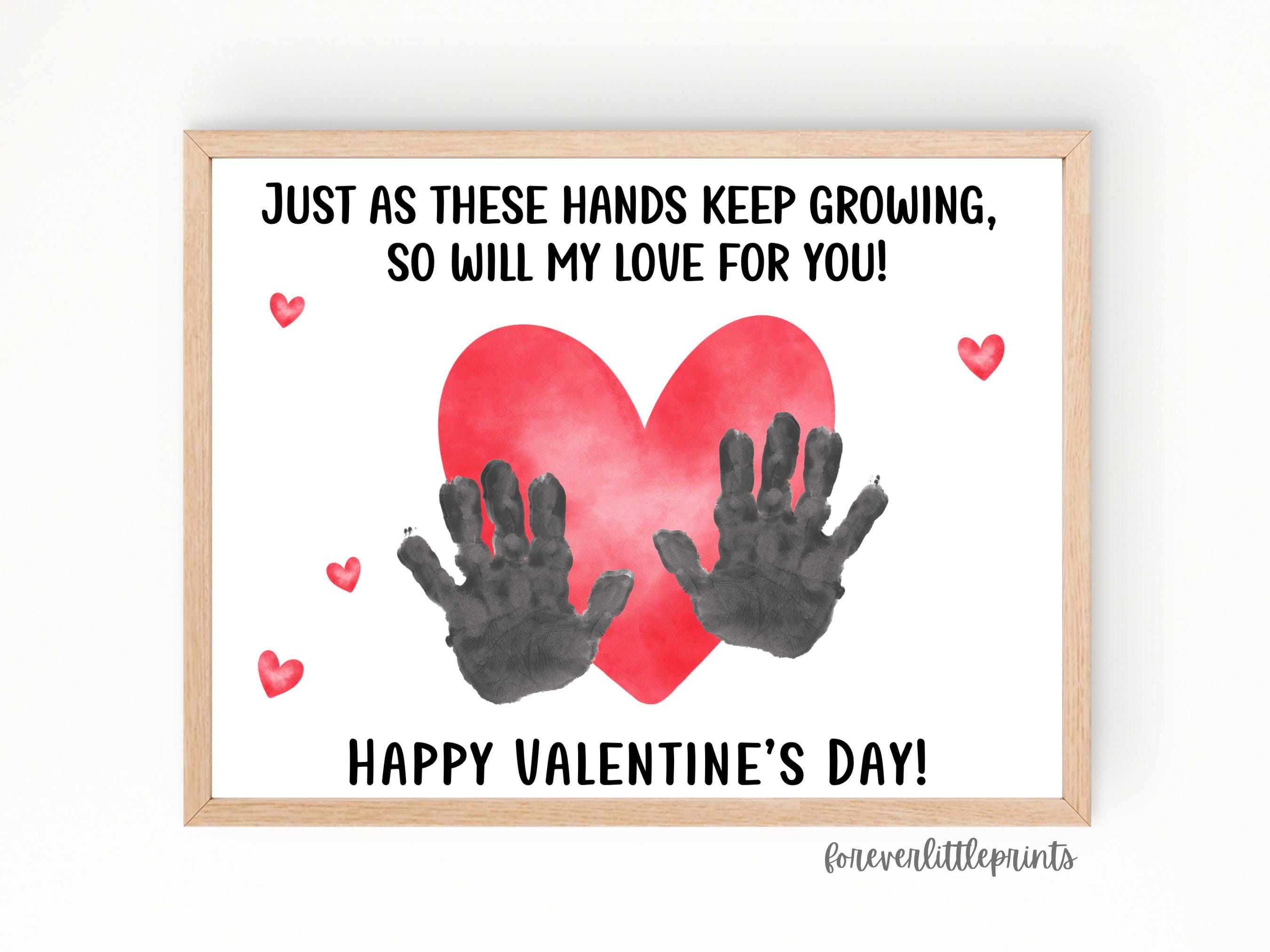 Valentine’s Day Handprint Craft for Toddlers Infant Kids, Gift for Mom ...