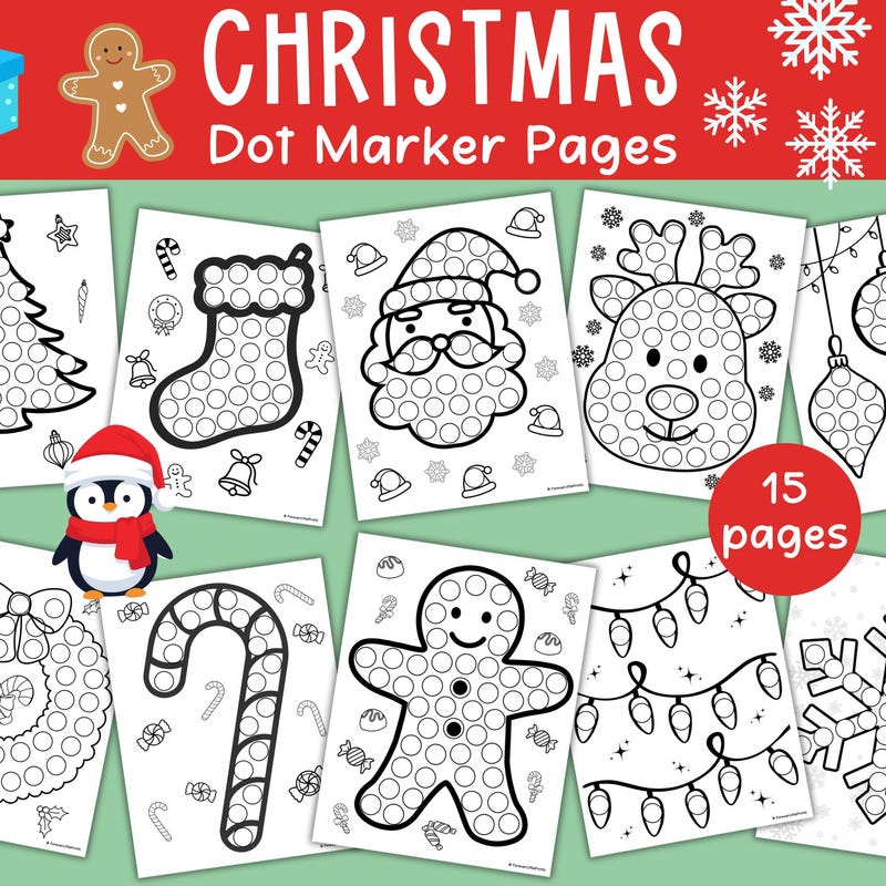 Christmas Winter Dot Art - Etsy