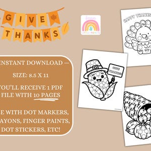 Thanksgiving Dot Art Marker Printable Pack, Fall Preschool Daycare ...