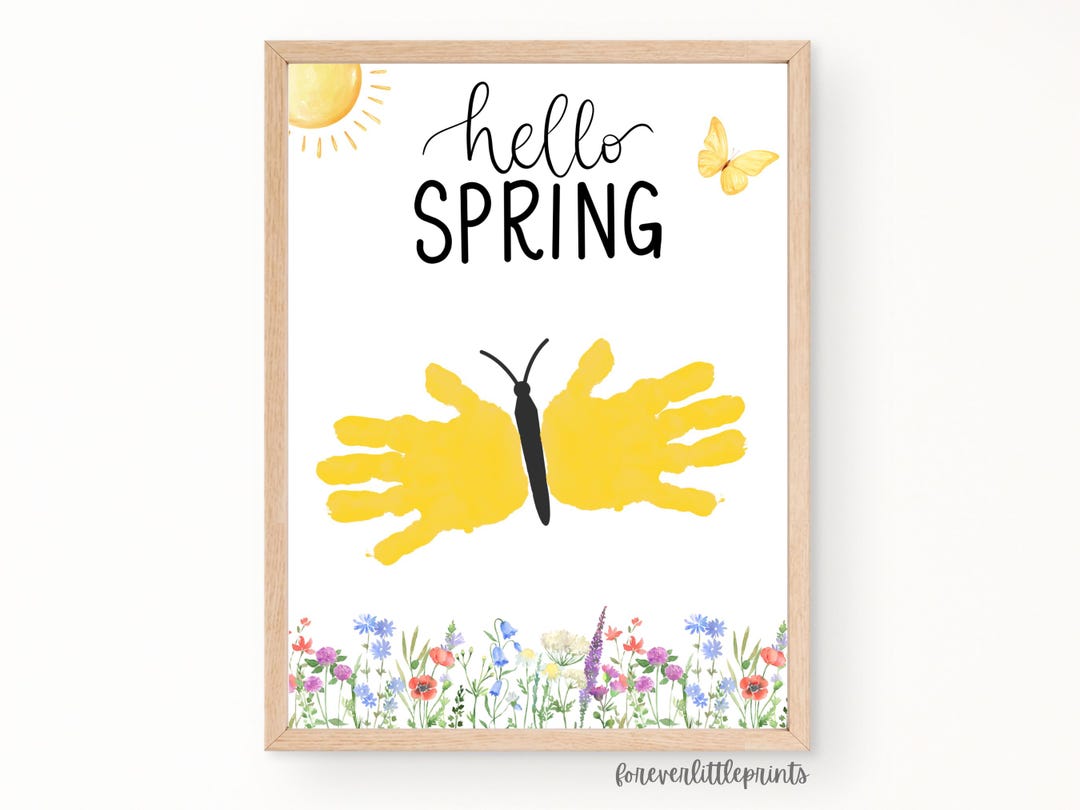 Spring Butterfly Handprint Art for Toddler Infant Kids, April May Craft ...