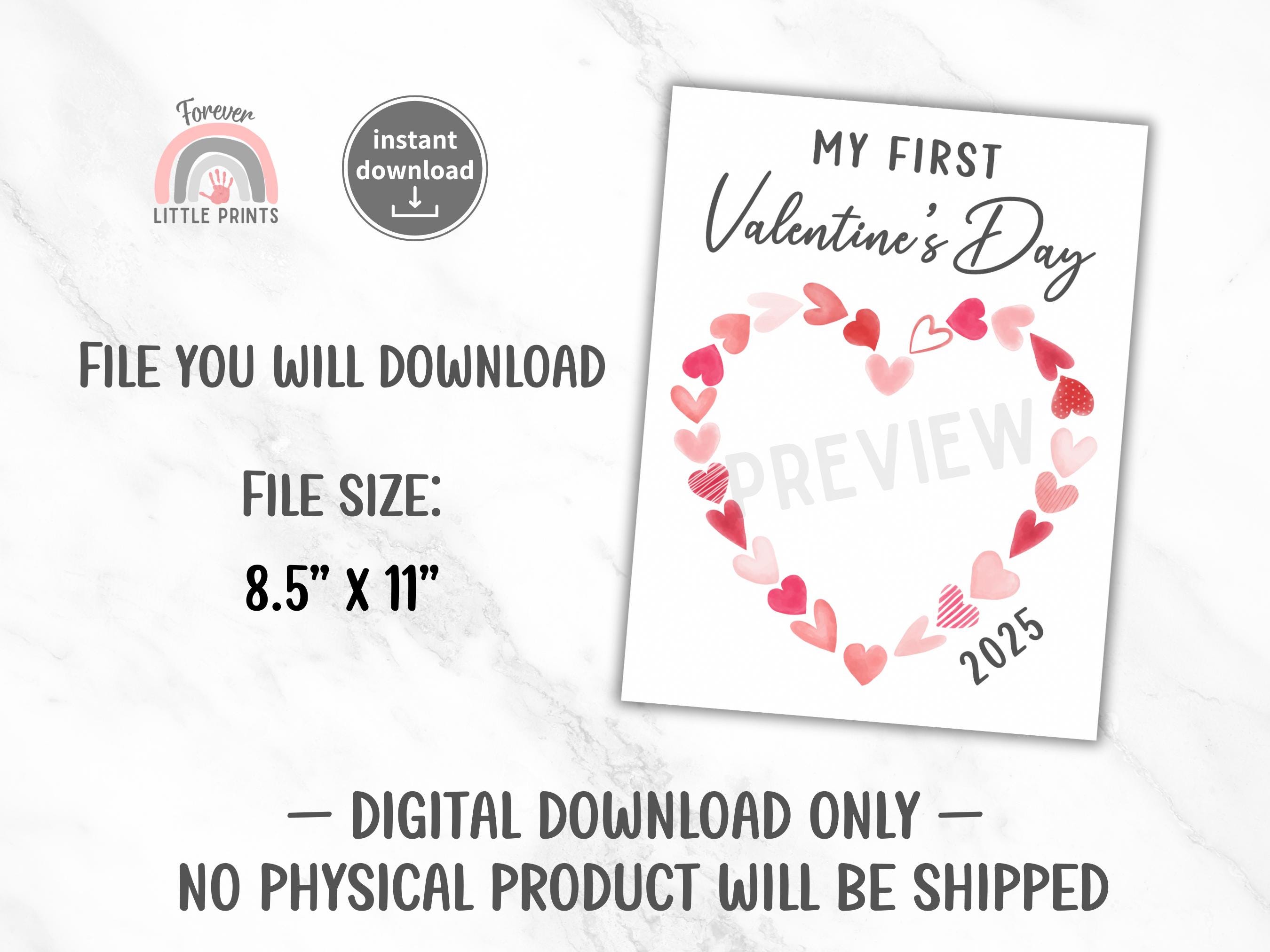 First Valentine’s Day Footprint Craft for Toddlers Baby Kids, Valentine ...