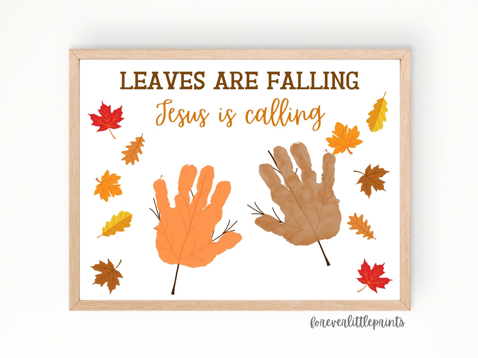 Fall Jesus Handprint Art Leaves Falling Bible School Craft for Toddlers ...