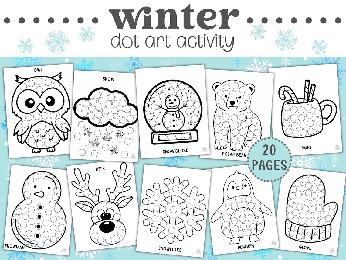 Winter Dot Marker Activity Pages, Toddler Activity, Do A Dot Marker ...