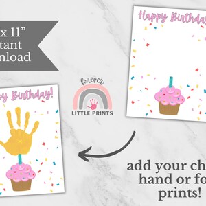 Happy Birthday Handprint Art, Personalized Birthday Gift From Kids ...