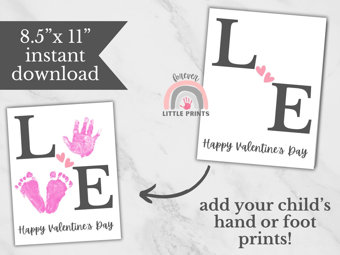 Valentines Day Handprint Art Craft for Toddlers Baby Kids Girl Boy Gift ...