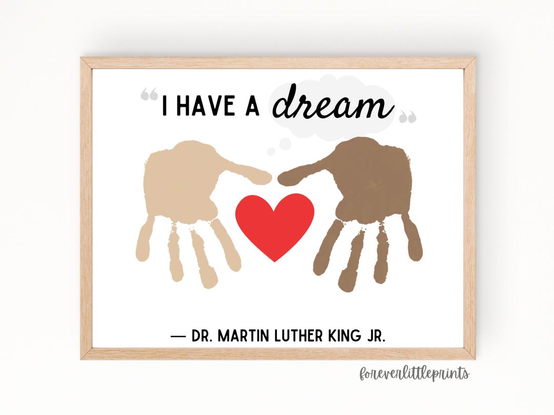 Martin Luther King Day Handprint Craft Classroom Activity for Kids ...
