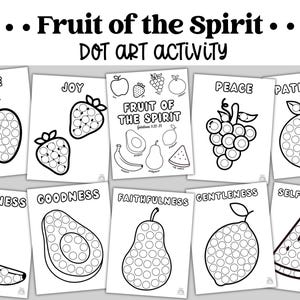 Fruit of the Spirit Dot Marker Activity Pages Sunday School Bible Do A ...