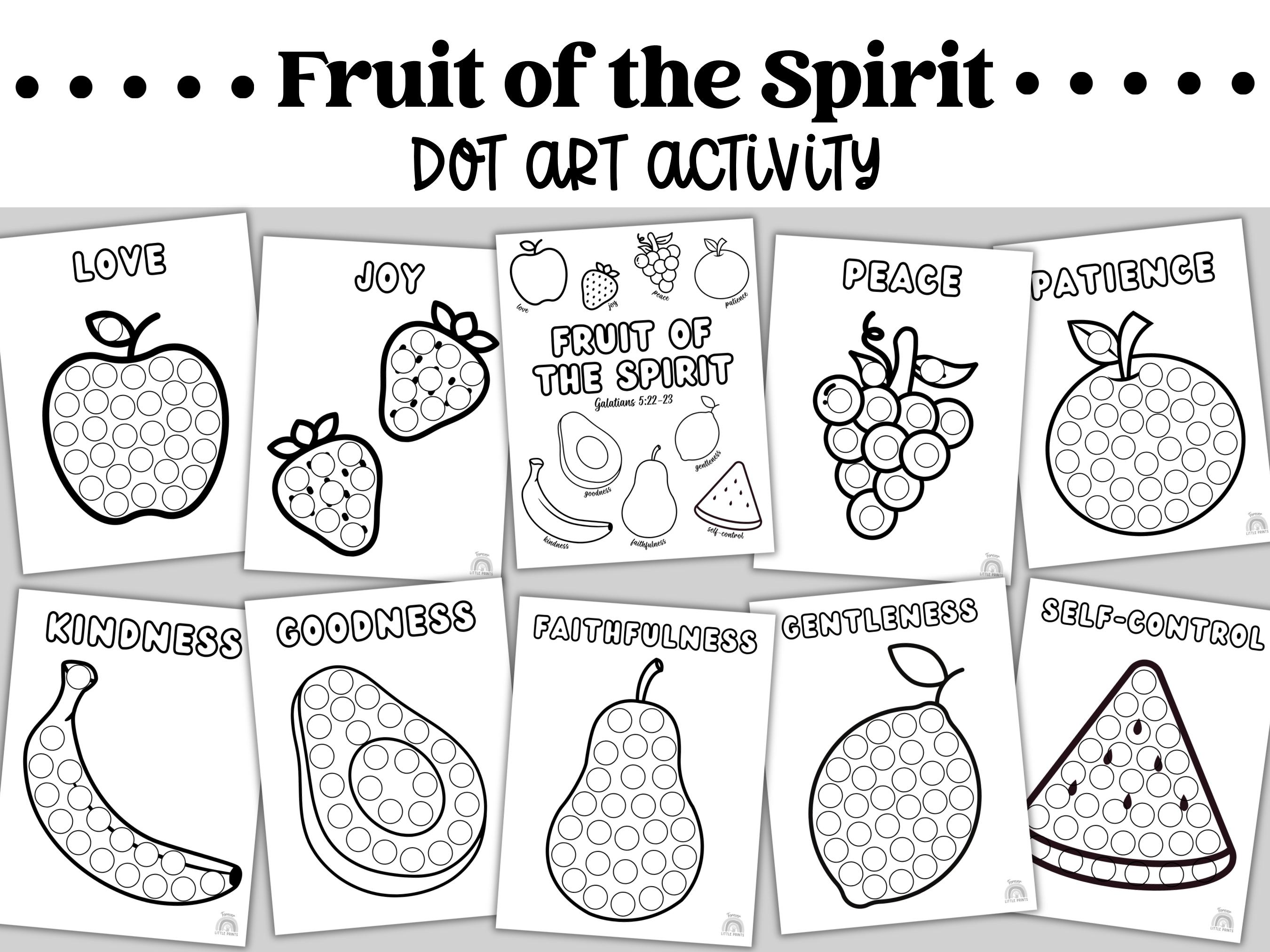 Fruit of the Spirit Dot Marker Activity Pages Sunday School Bible Do A ...