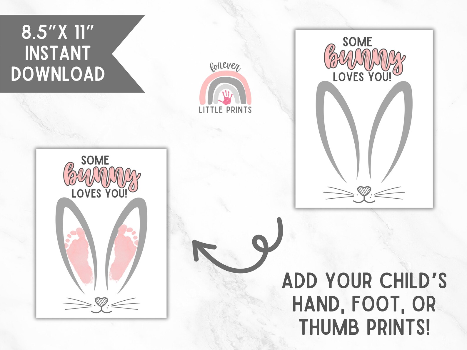Easter Handprint Crafts for Kids Infant Toddler Baby, Bunny Footprint ...
