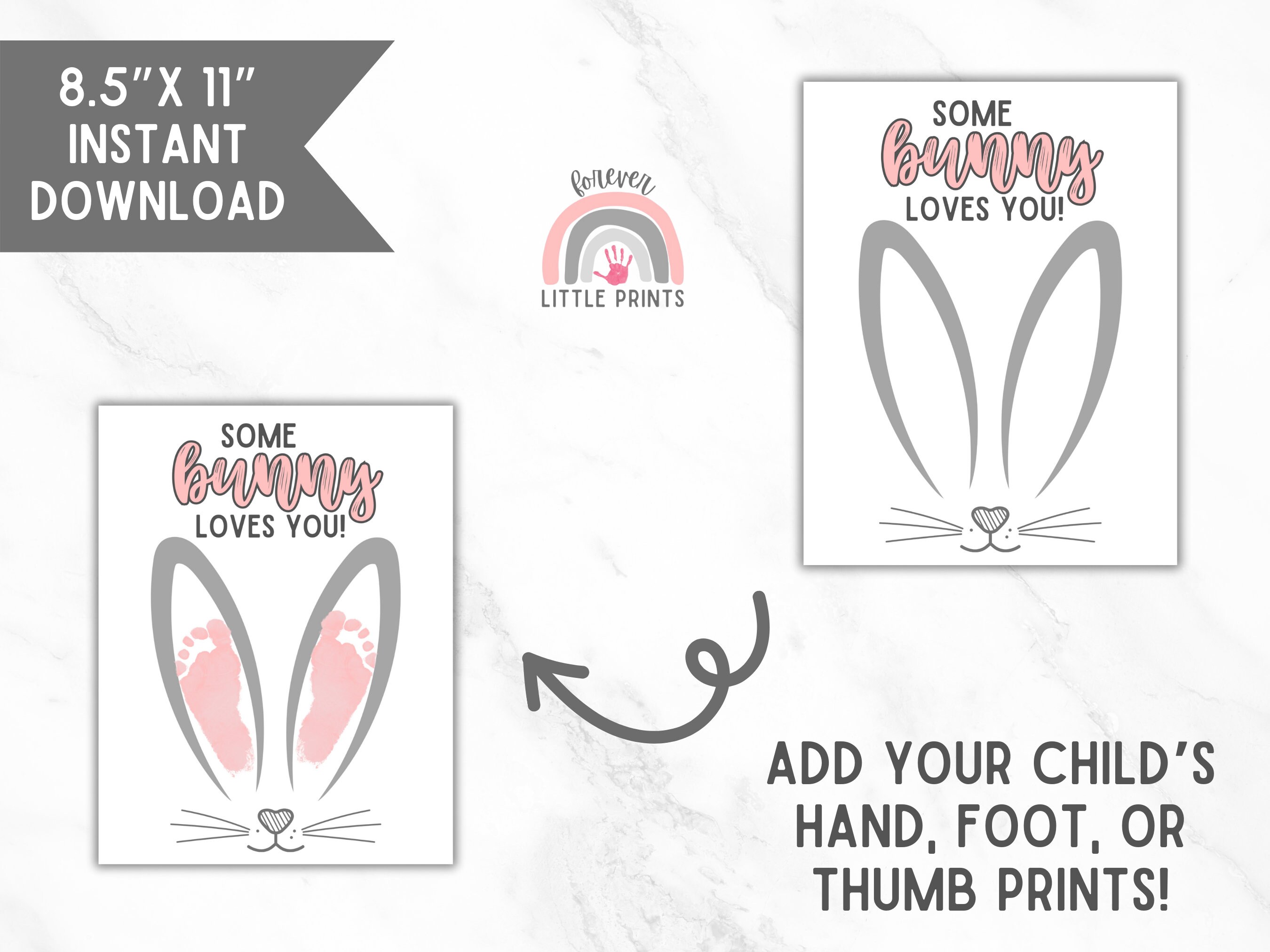 Easter Handprint Crafts for Kids Infant Toddler Baby, Bunny Footprint ...
